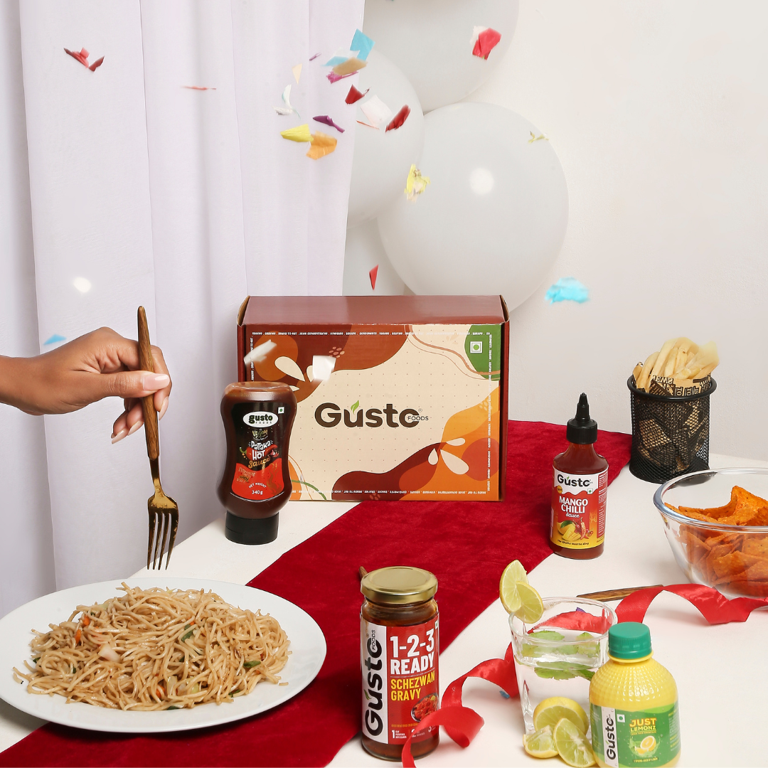 Party Kit (Schezwan Gravy + pataka hot sauce + mango chilli sauce + Le